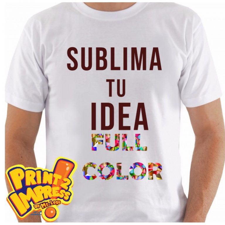 CAMISETA BLANCA POLISPUN CON SU LOGO SUBLIMADO FULL COLOR – Mr Logo